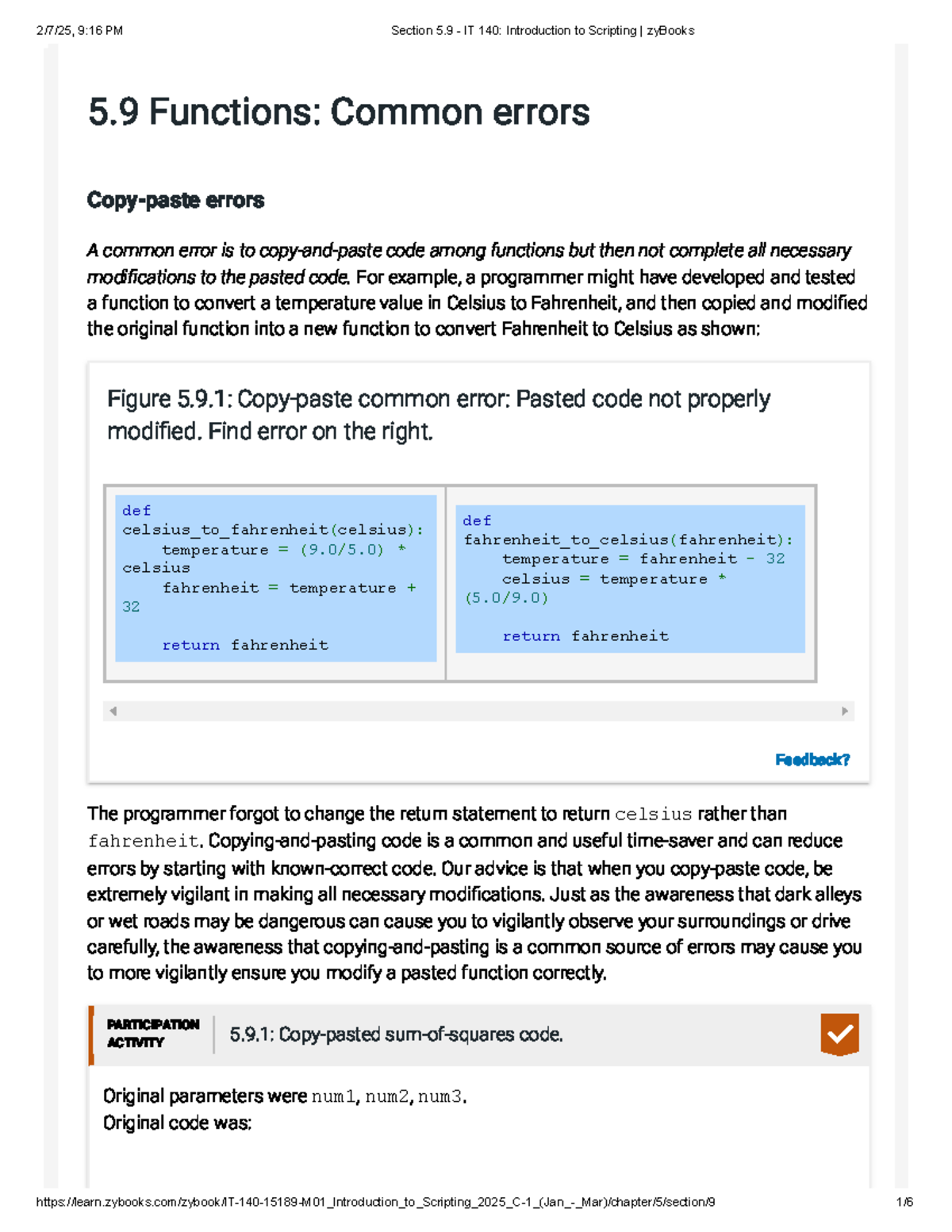 Common Coding Errors: Copy-Paste Mistakes & Function Returns - Studocu