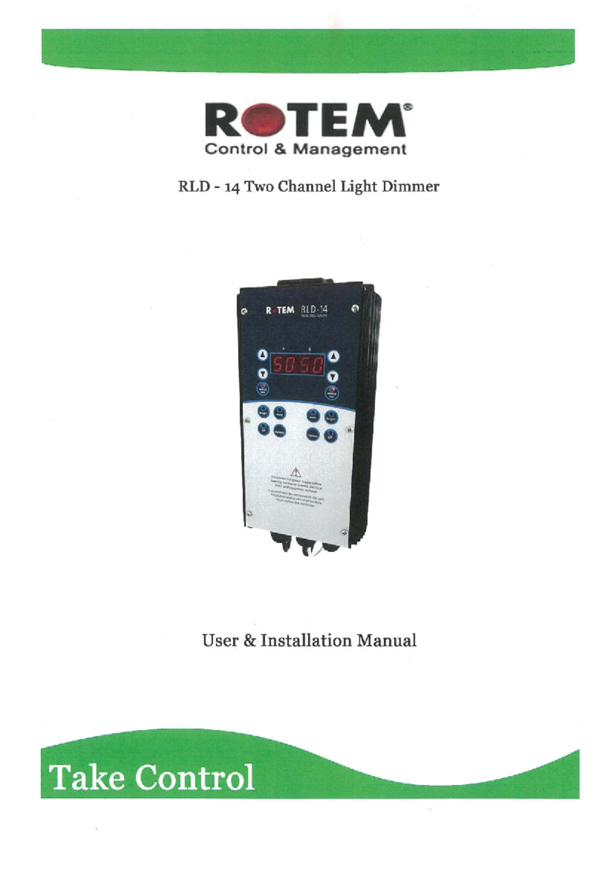 Dimmer Control Manual for ROTEM RLD 14 - User Guide - Studocu