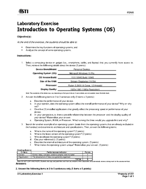 02 Task Performance - Understanding OS Processes & Control Structures - Studocu