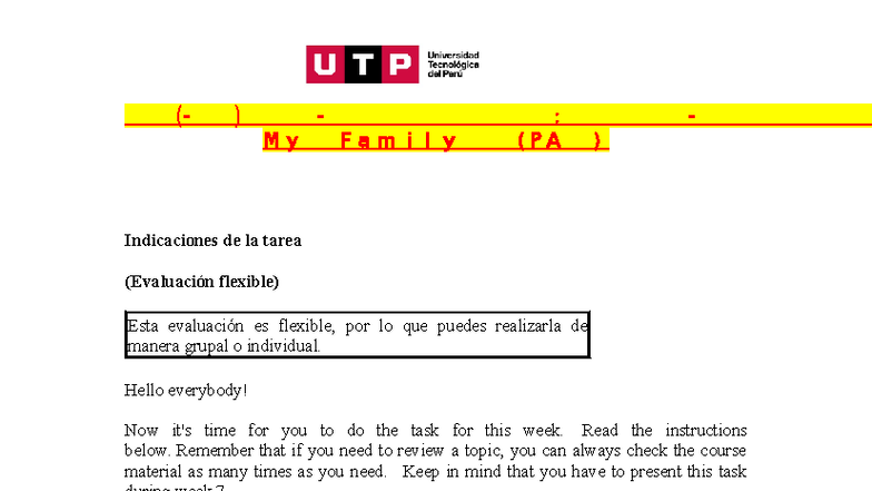 🔴 (AC-S07) Week 07 - Task Assignment - My Family (PA3) (Inglés 1) - Studocu