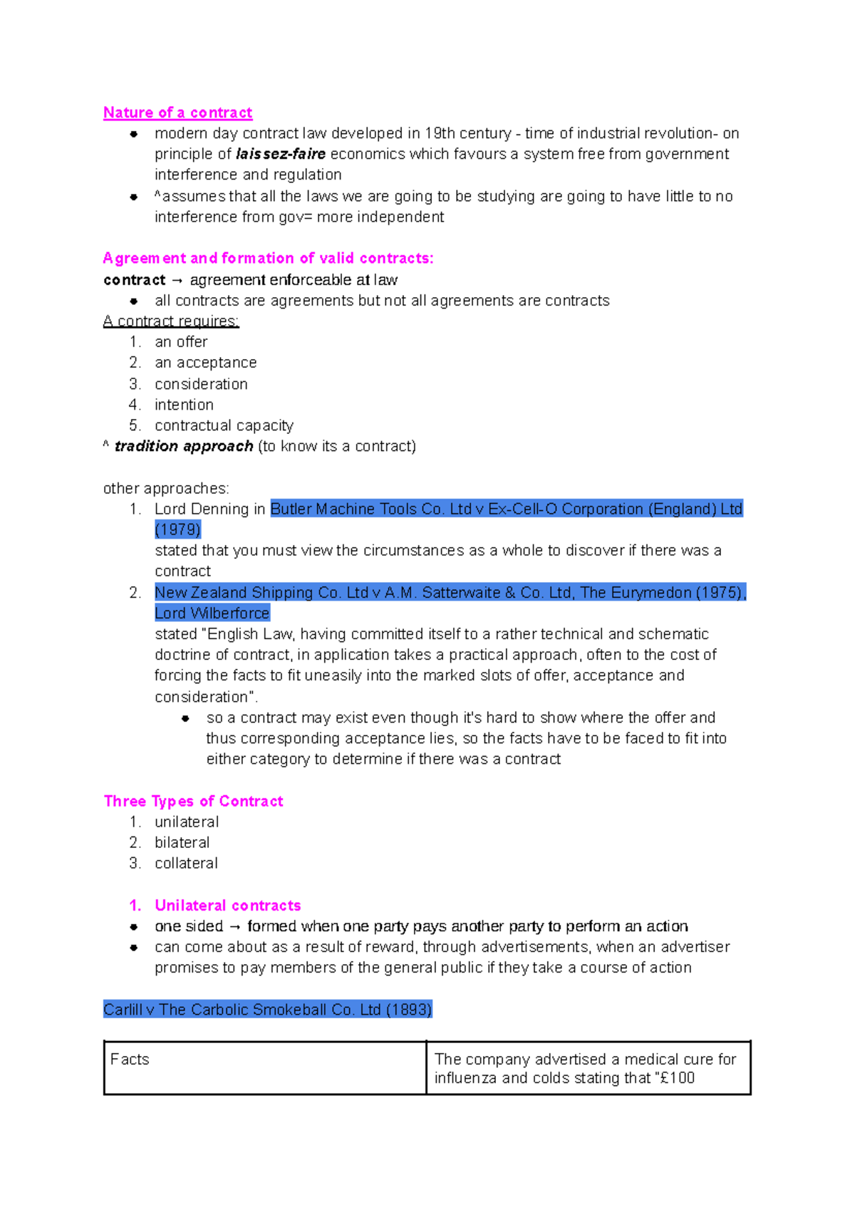 Contract Law: Understanding Modern Contracts and Their Principles - Studocu
