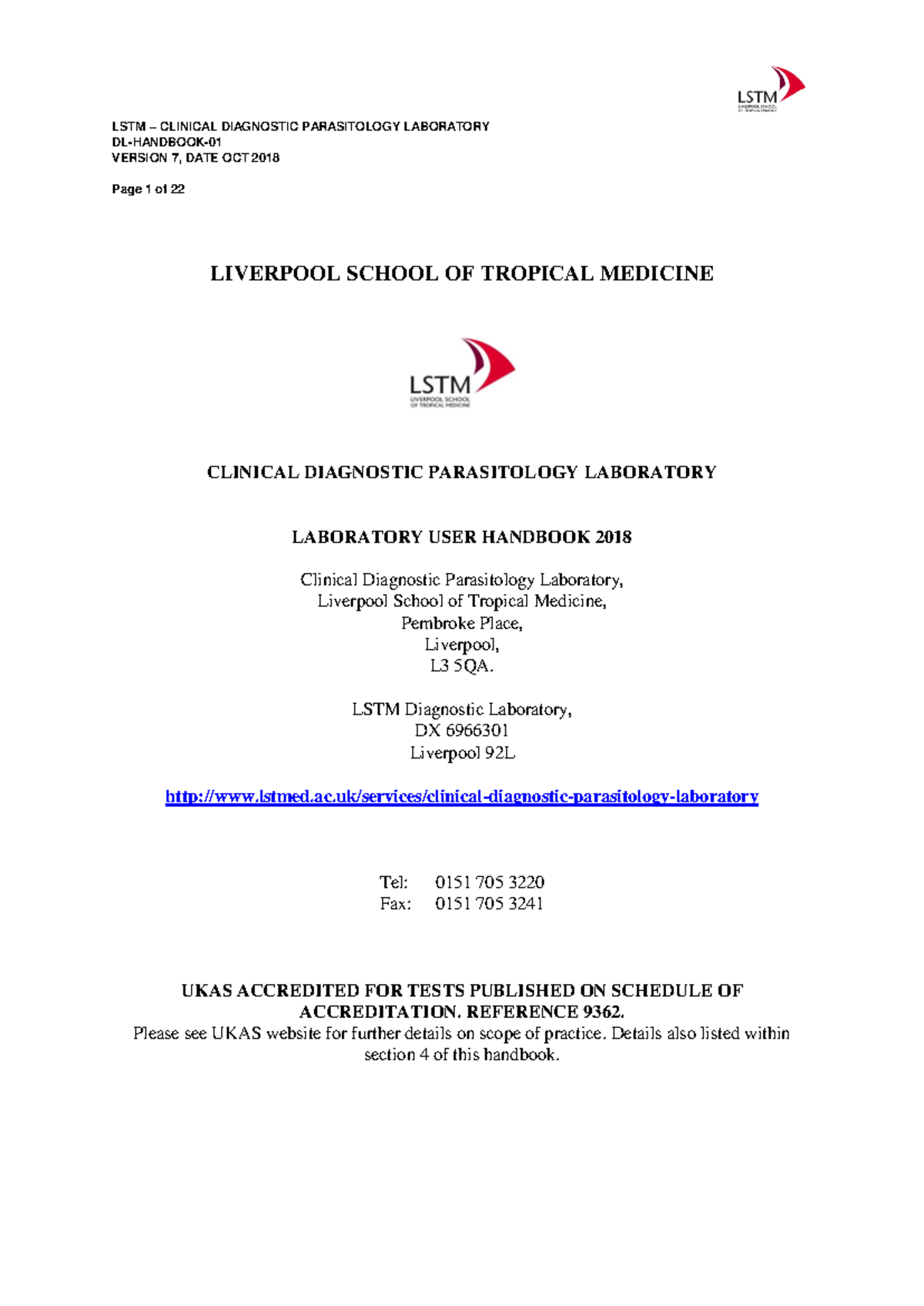 DL- Handbook-01 LAB Handbook Oct 18 - DL-HANDBOOK- 01 VERSION 7 , DATE ...