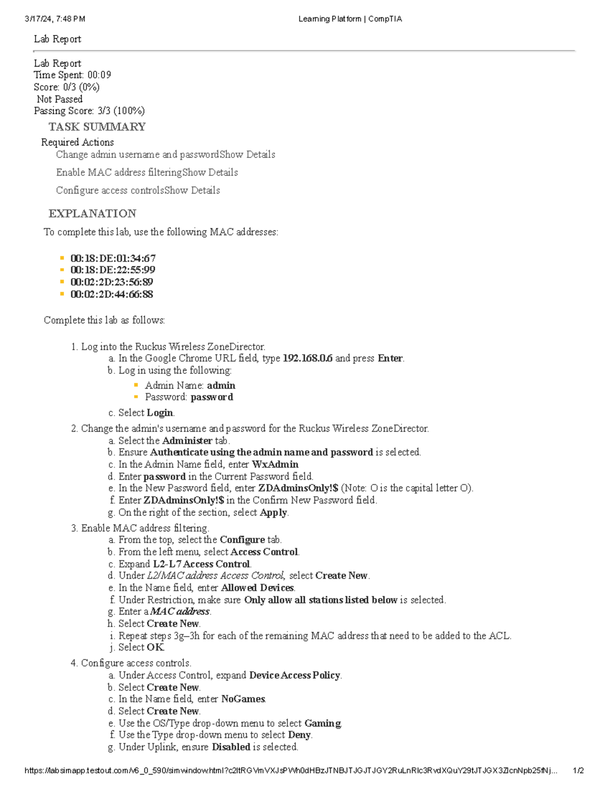 Securing Enterprise Wireless Networks: Lab Report for CompTIA 9.5.7 - Studocu