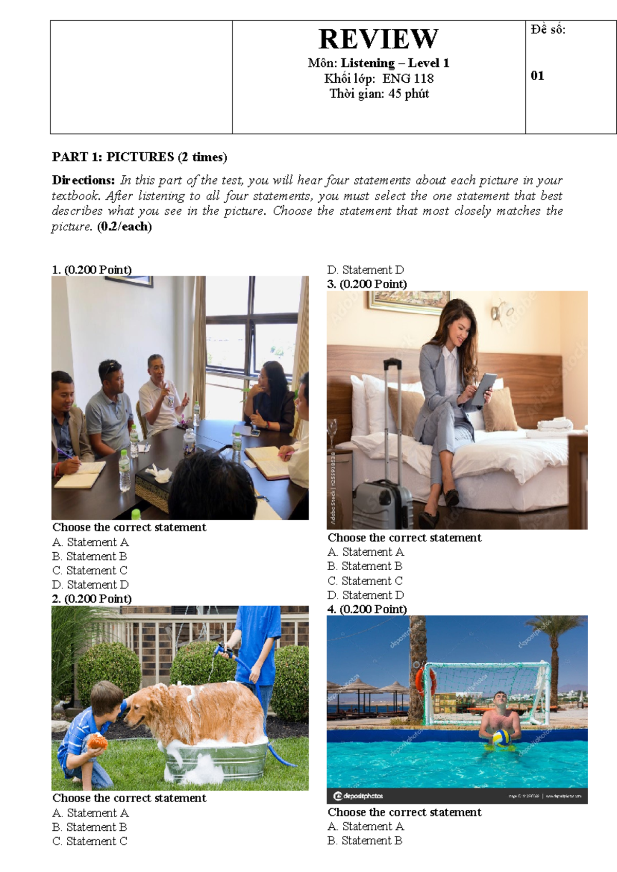 Review 1: Listening Practice for ENG 118 Final Exam 2025S - Studocu