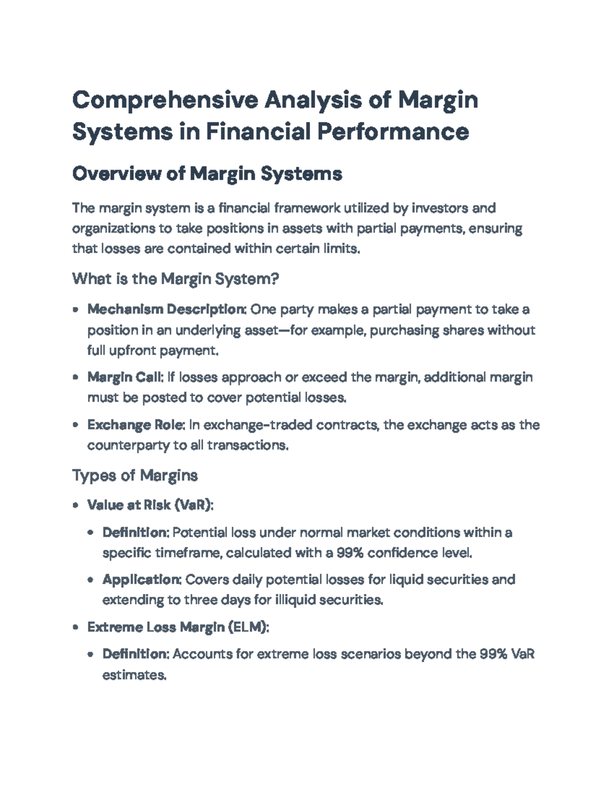 Comprehensive Study on Margin Systems for Financial Performance ...