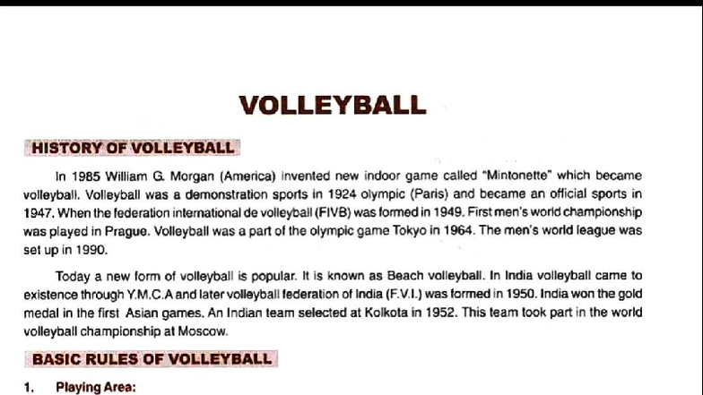VOLLEYBALL HISTORY AND RULES: PHYSICAL EDUCATION FILE - Studocu