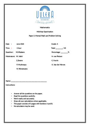 Grade 6 Math Lesson Plan: Geometric Patterns for Term 2, Week 2 - Studocu
