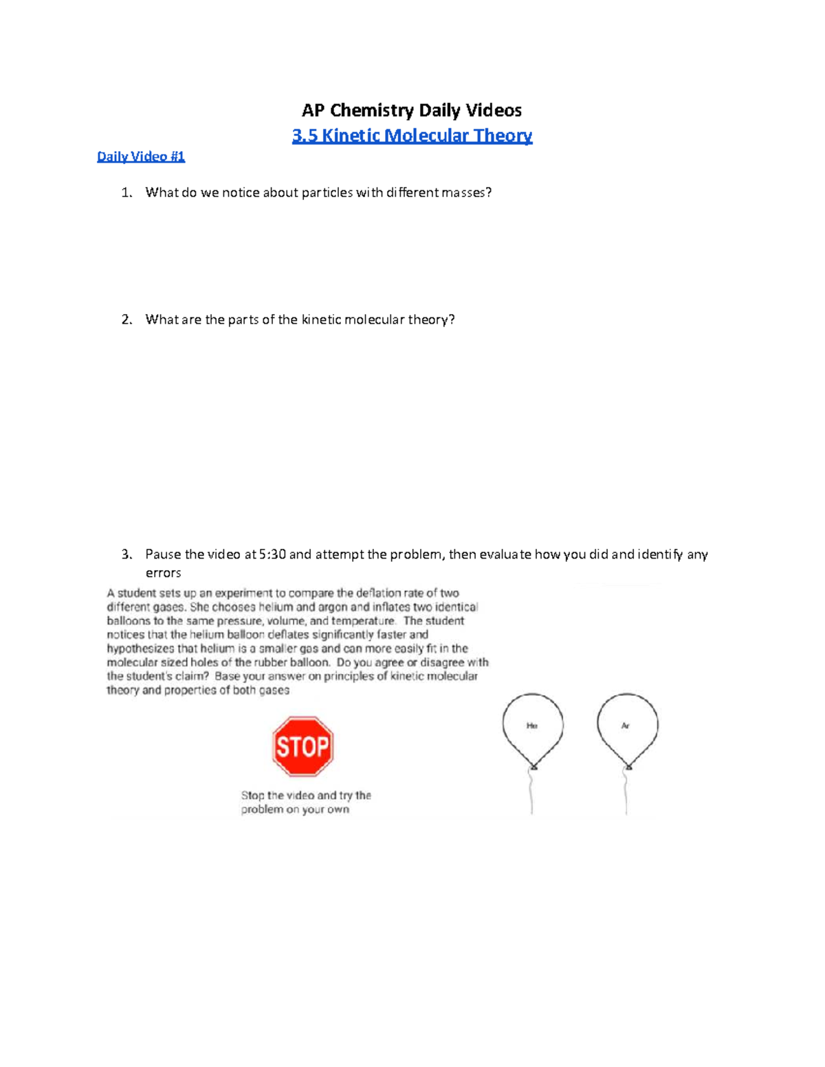 3.5 Kinetic Molecular Theory - Google Docs - CHEM 11A - AP Chemistry ...