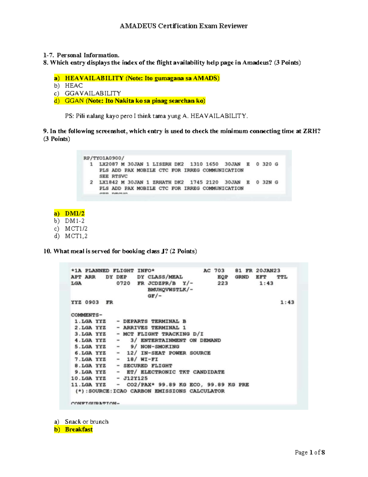 700212555 Amadeus Cer Exam Review Answers - Studocu