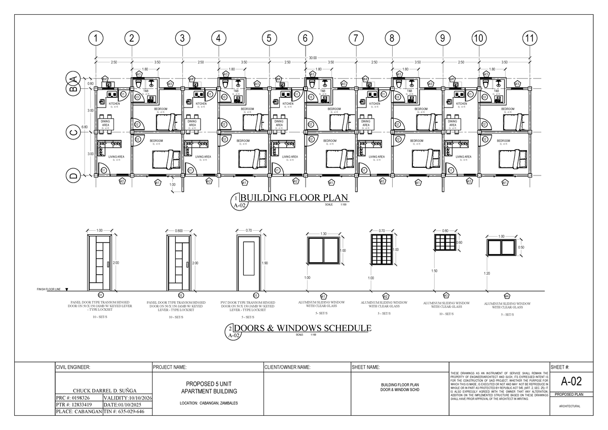 A2 - Proposed Building Floor Plan & Door/Window Schedule - Studocu