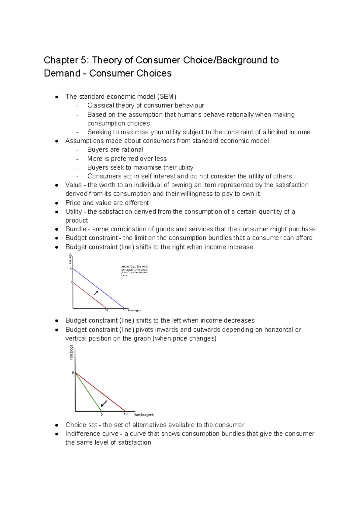 Econ Principles - Chapter 5 - Chapter 5: Theory of Consumer Choice ...