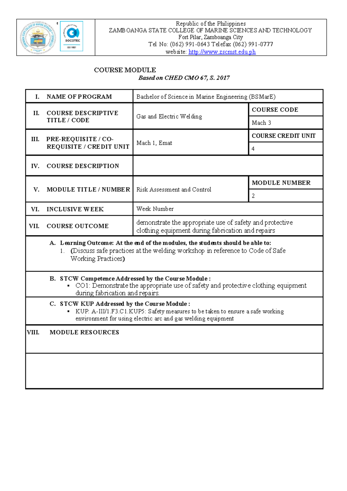 Risk Assessment & Safety Guidelines for Welding (Mach 3) - Studocu