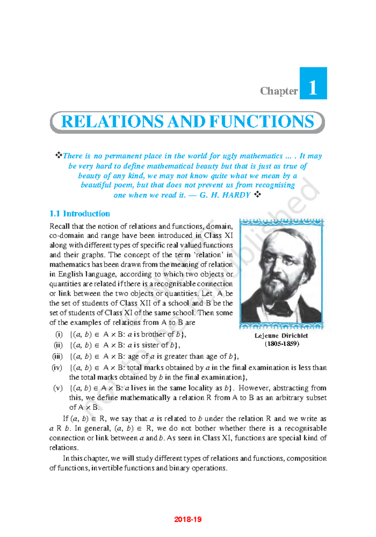 Lemh101 - Chapter 1: Relations and Functions Overview - Studocu