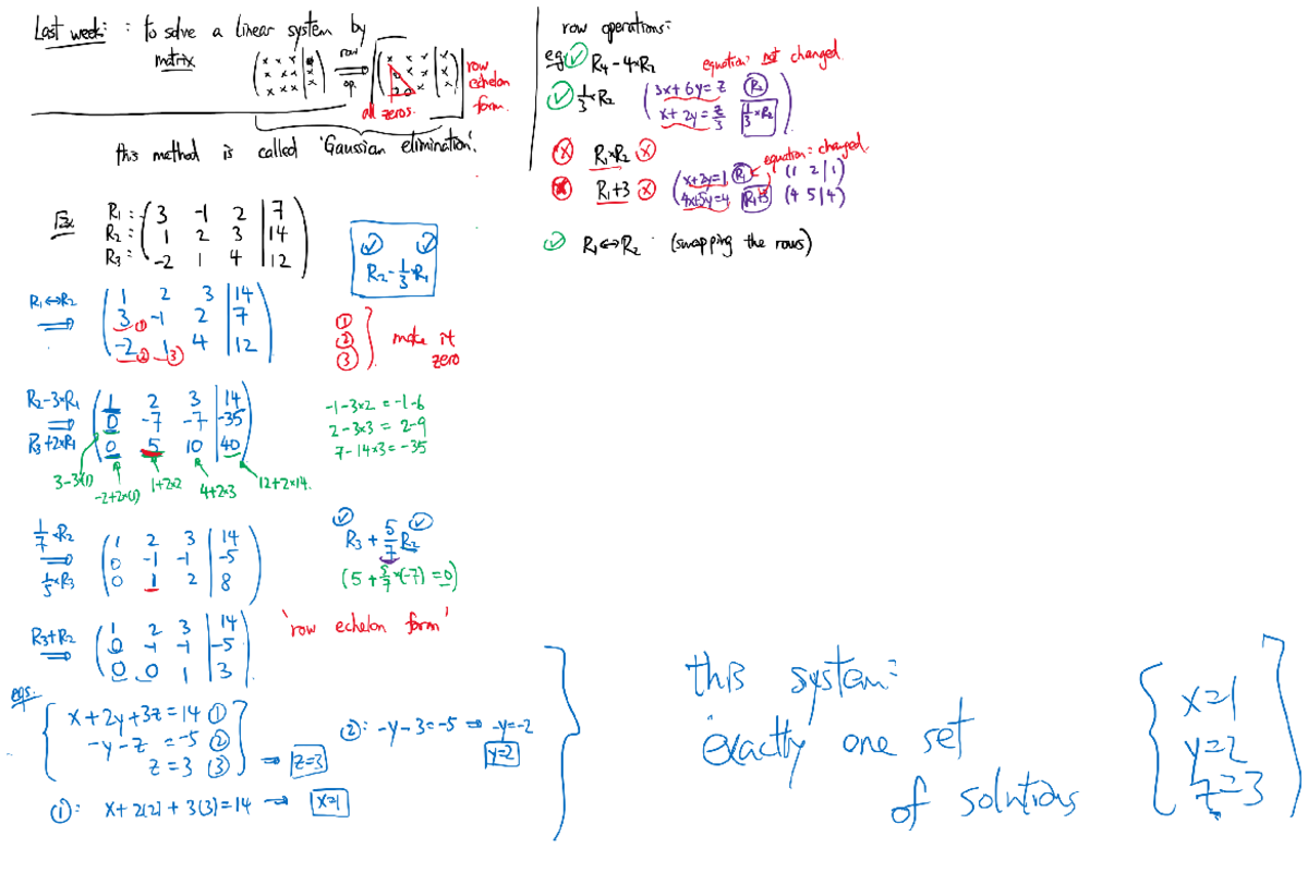 Math 140 Section 51 Week 2 Lecture 1: Solving Linear Systems with Row ...