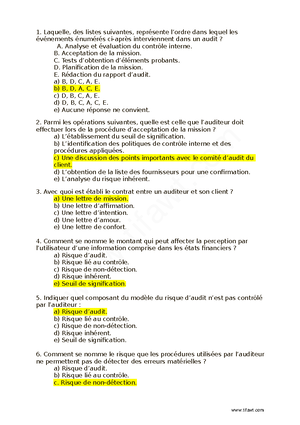 Audit générale s6 - AUDIT COMPTABLE ET FINANCIER Module : Audit et ...