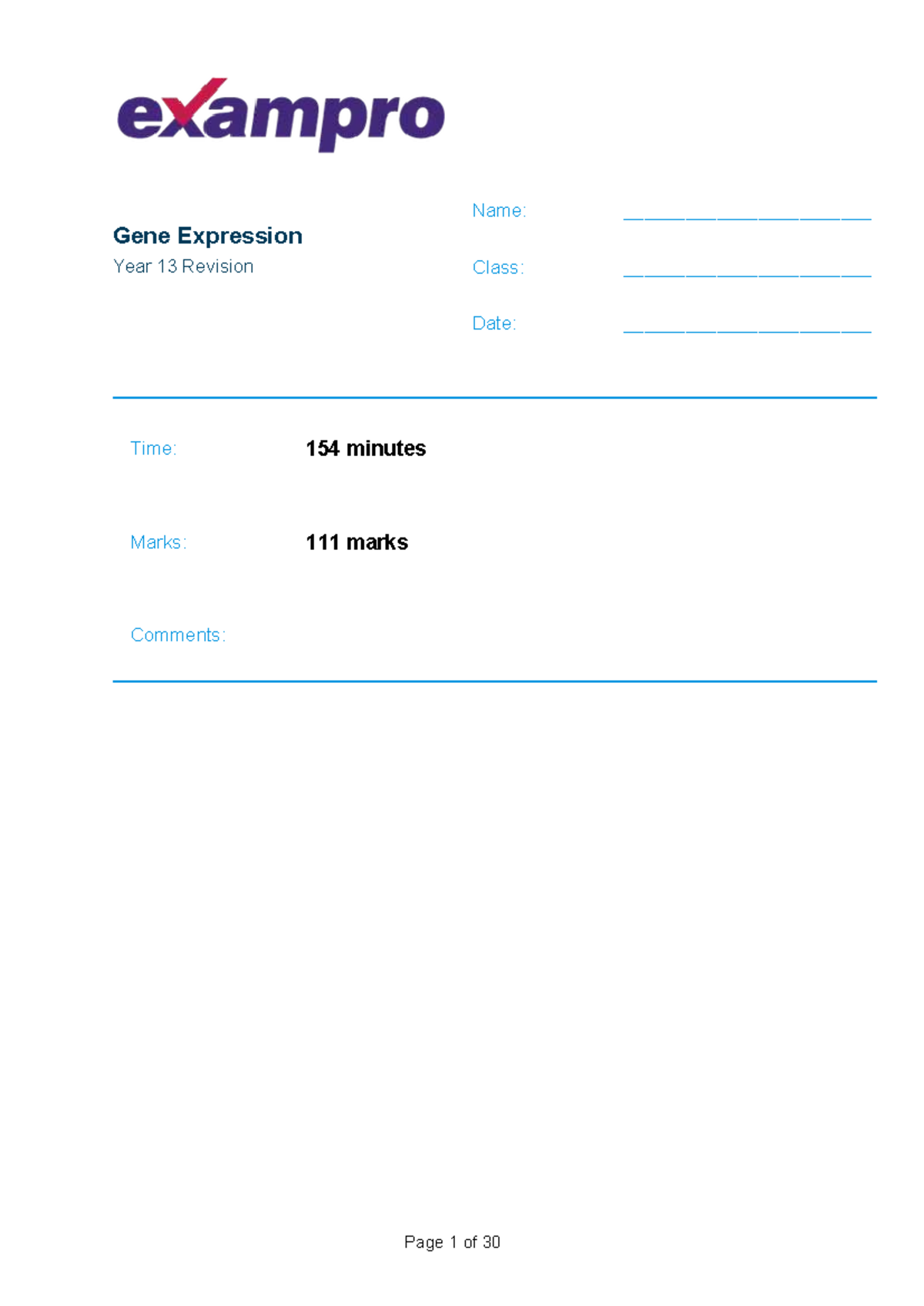 Gene Expression Year 13 Past Paper Questions - Studocu