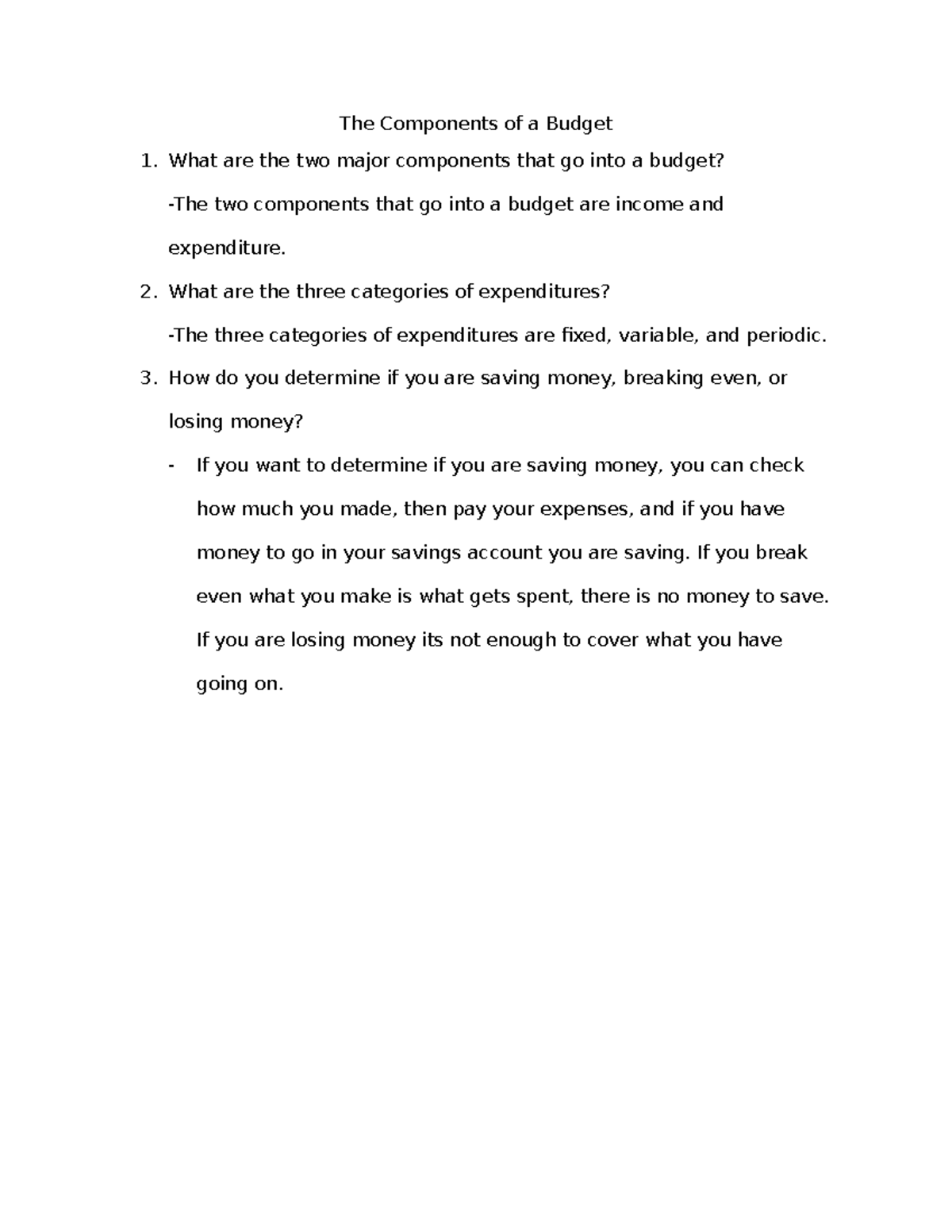 Budgeting Basics: Key Components & Expenditure Categories - Studocu