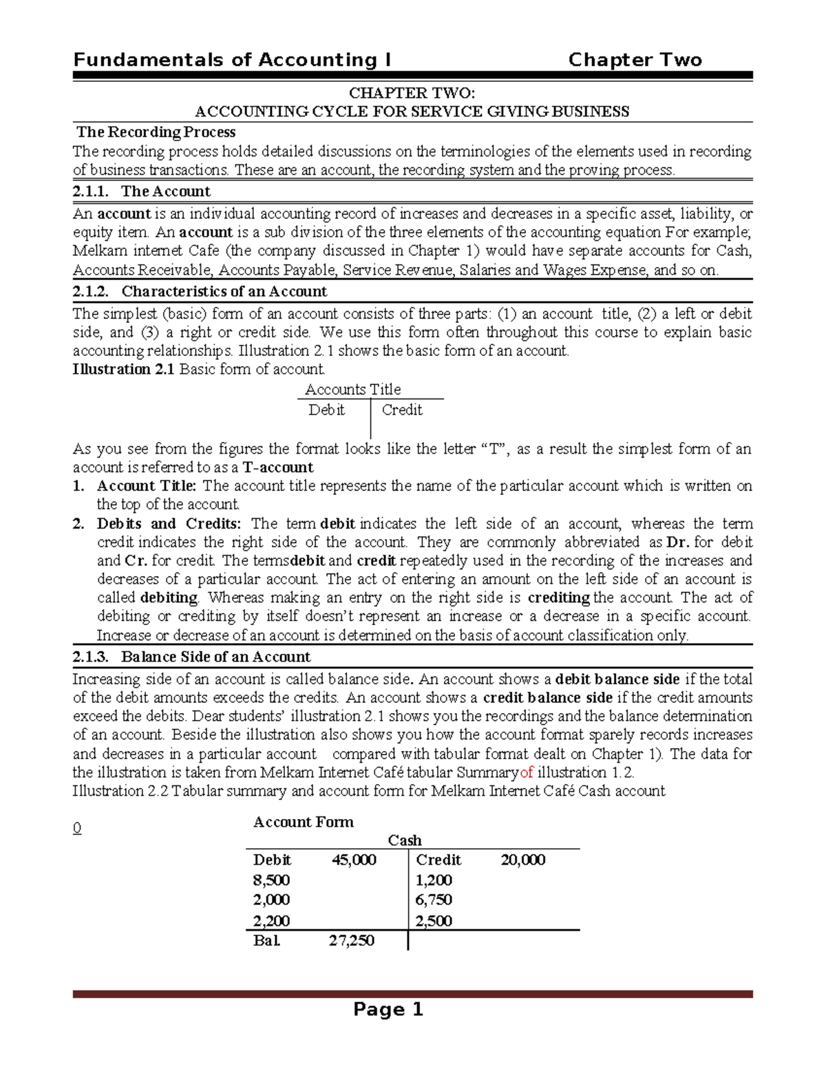 Fundamentals of Accounting I - Chapter 2: Recording Process Explained ...