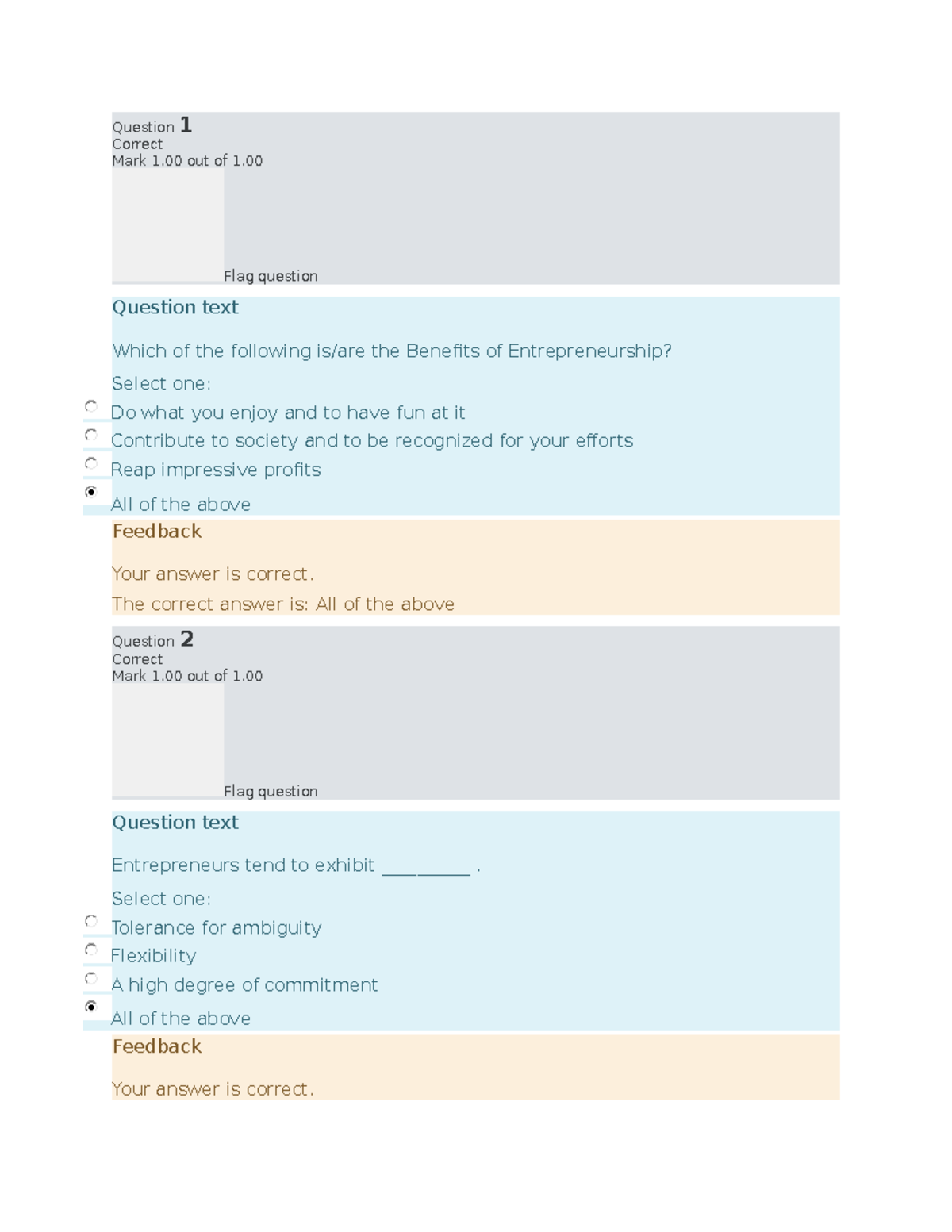 Technoprenuership - prelim to finals - Question 1 CorrectMark 1 out of ...