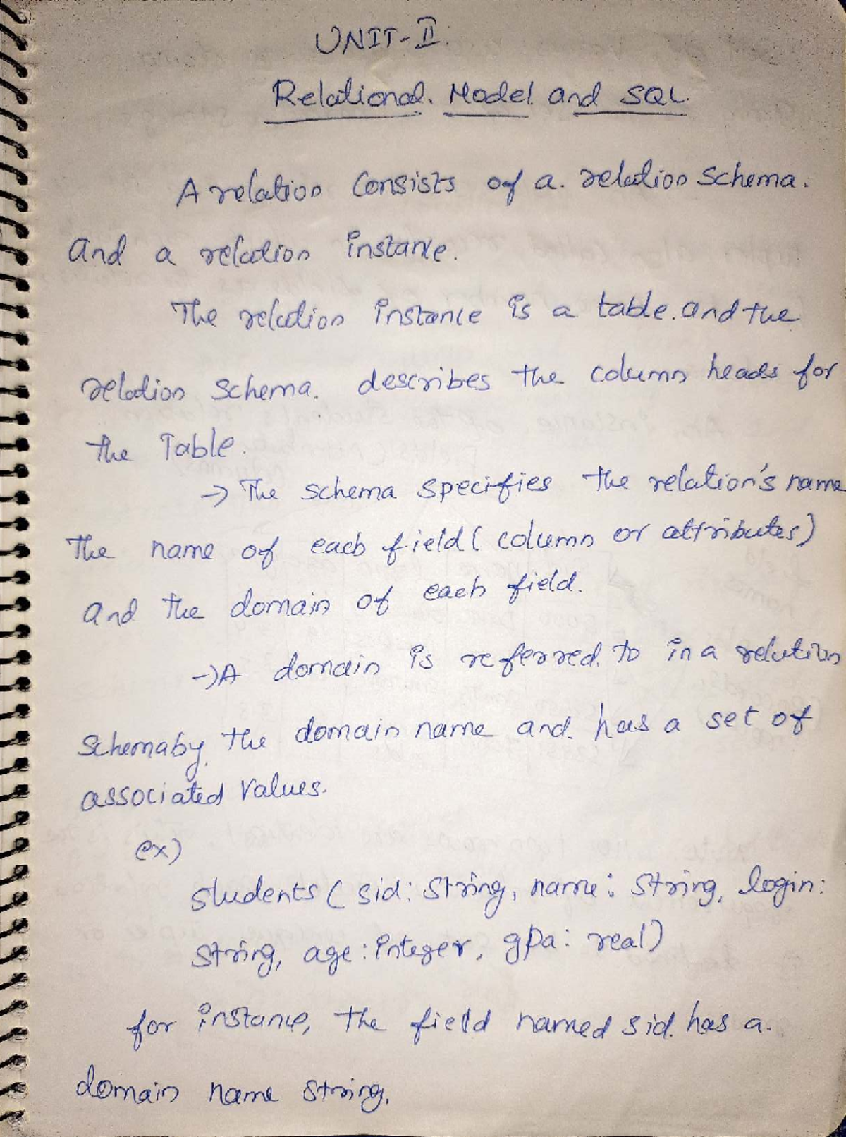 Unit 2 - Relational Model and SQL Notes - Studocu