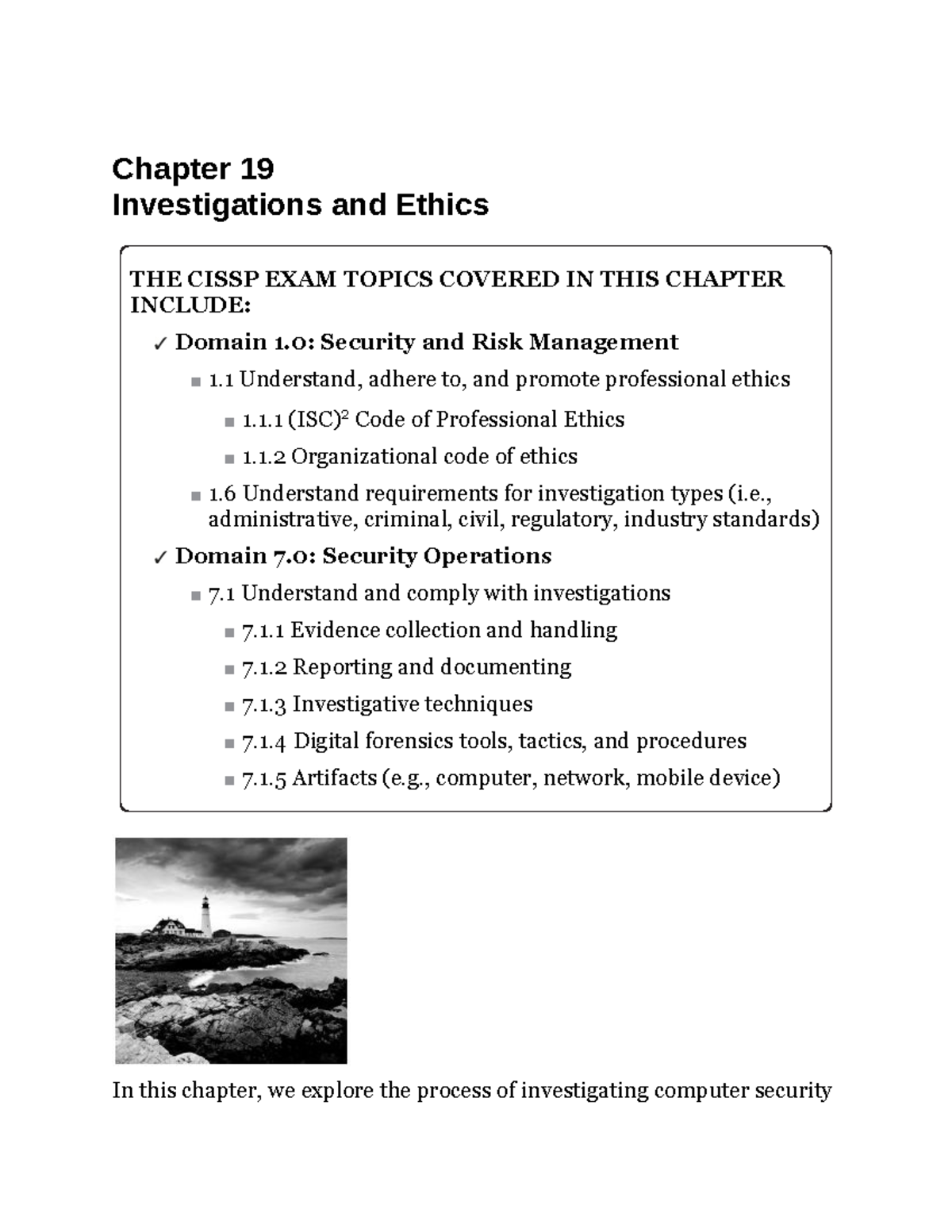 CISSP Exam Chapter 19: Investigations and Ethics Overview - Studocu