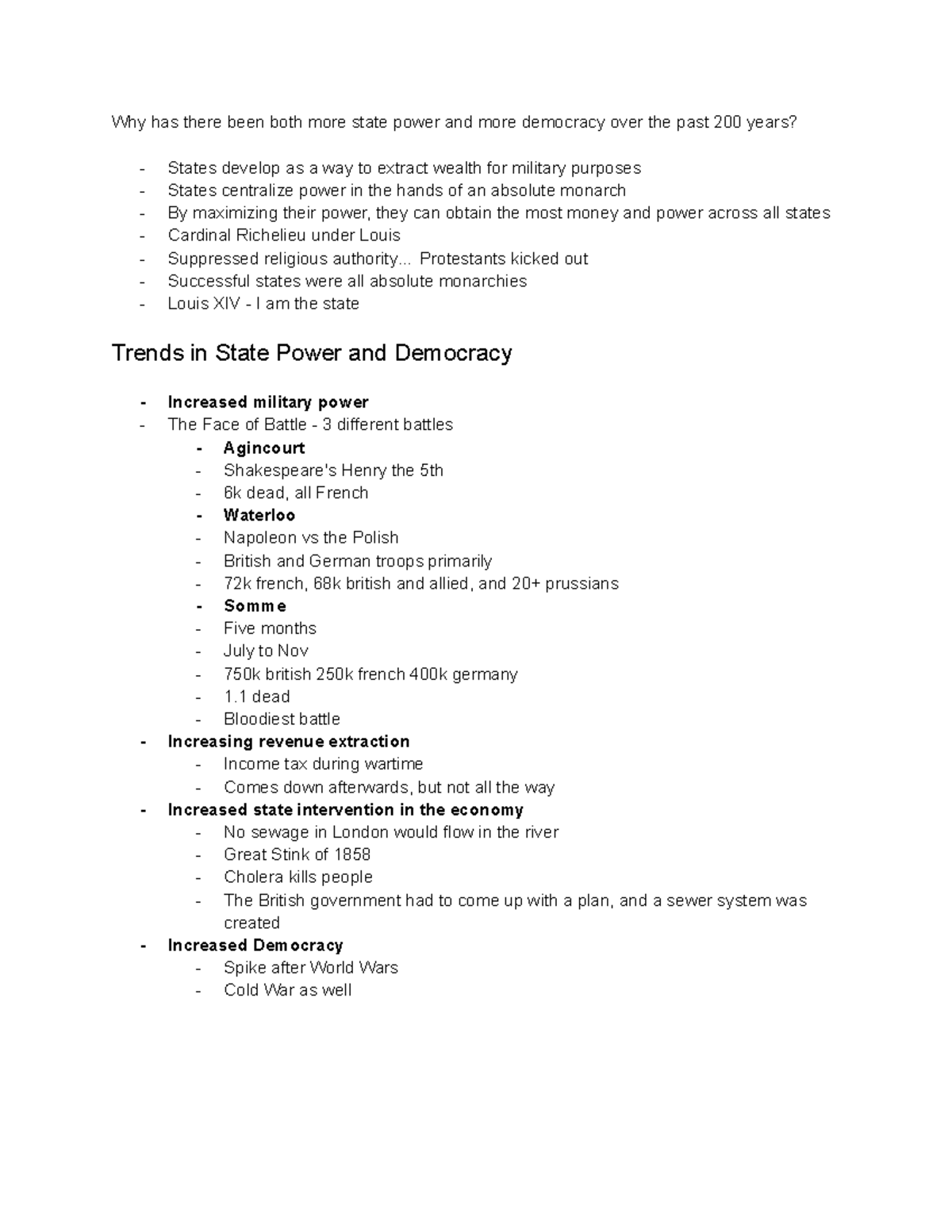 State Power and Democracy: Historical Interconnections (HIST 101) - Studocu