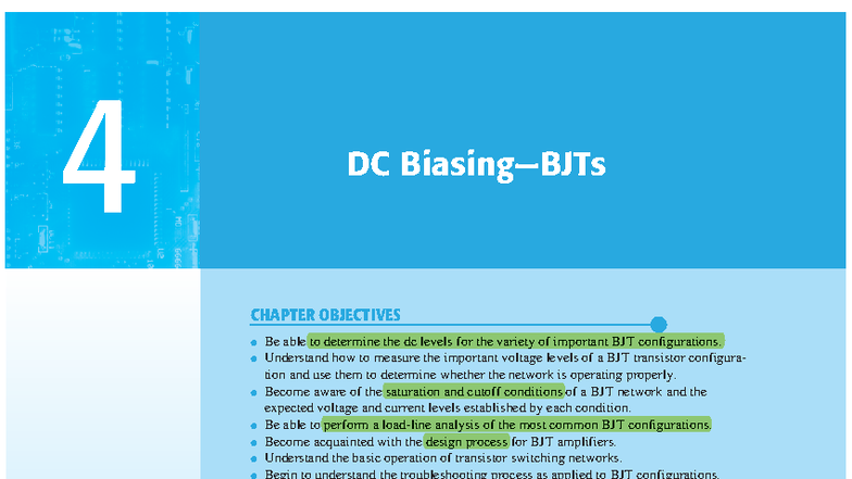 BJT DC Biasing Analysis and Design (EE 101) - Studocu