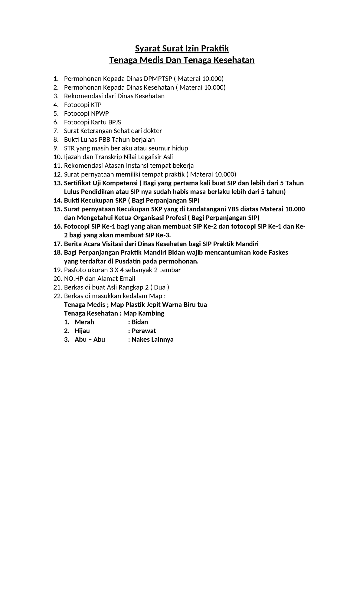 Syarat dan Contoh Permohonan SIP Terbaru untuk Tenaga Medis - Studocu