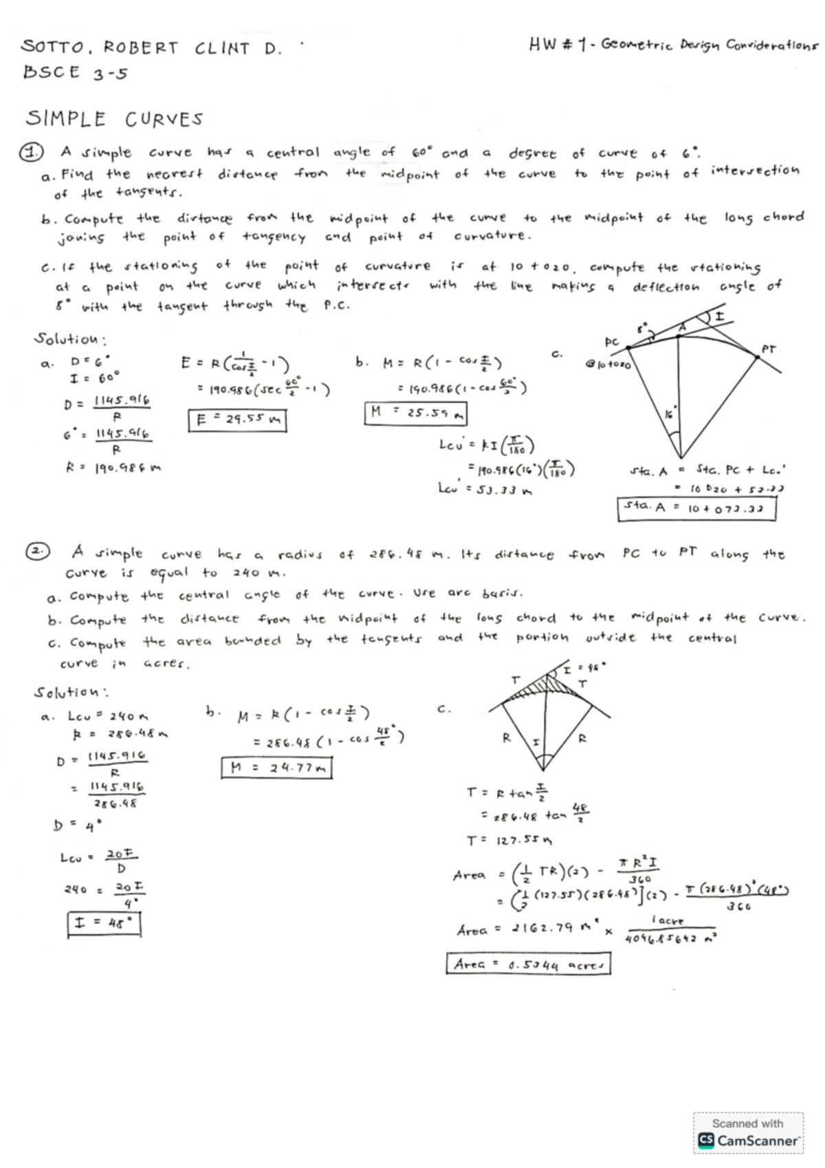 HRE 50 Simple Curves and Geometric Design Considerations - Studocu