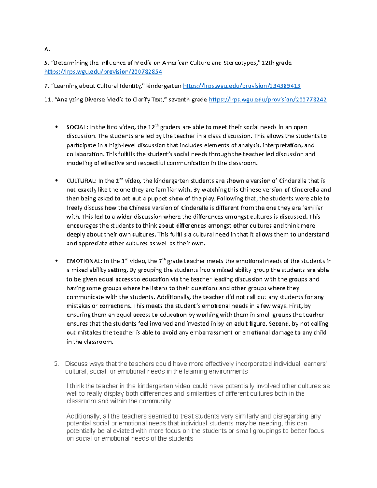 Task 1 community care - A. “Determining the Influence of Media on ...