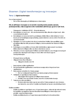 Eksamen 2024: Innovasjon og Digital Transformasjon i Bedrifter (DIG3400) - Studocu
