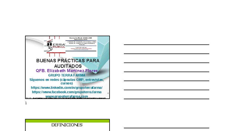 Buenas Prácticas para Auditorías GMP - QFB - Studocu