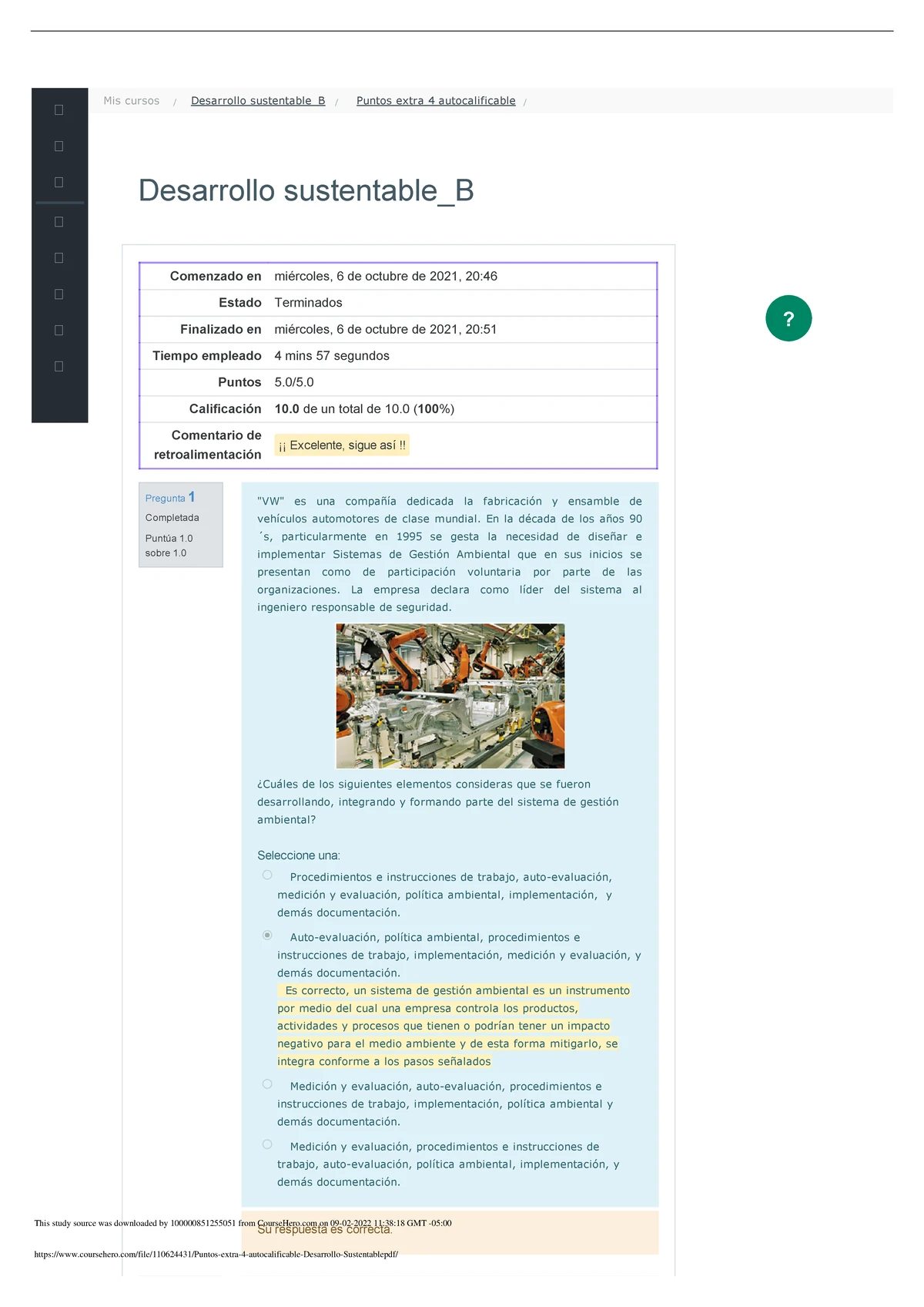 Puntos Extra 3: Revisión de Intentos Autocalificables - Studocu