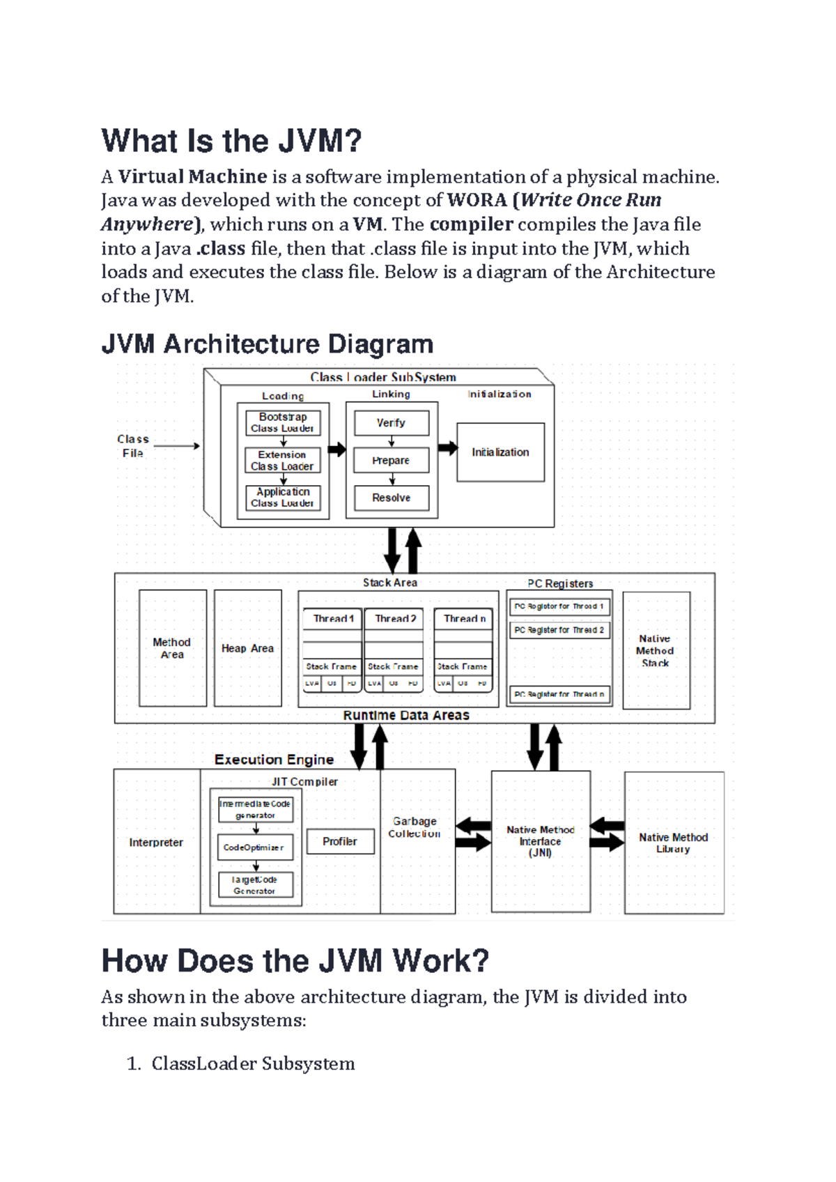 Unit1 JVM Architecture - What Is the JVM? A Virtual Machine is a ...