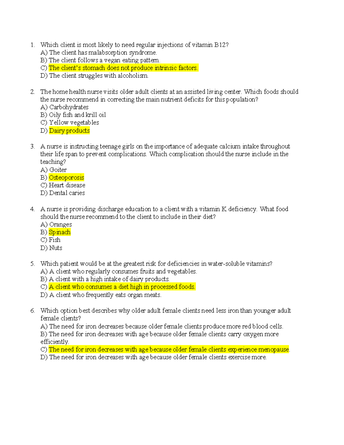Nutrition Exam 2 Review Notes (Course Code: NUTR 201) - Studocu