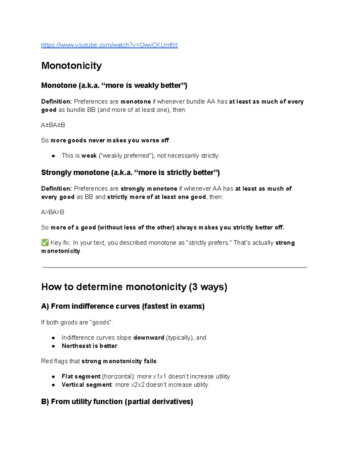 2101 Microeconomics-3: Monotonicity and Convex Preferences Explained ...