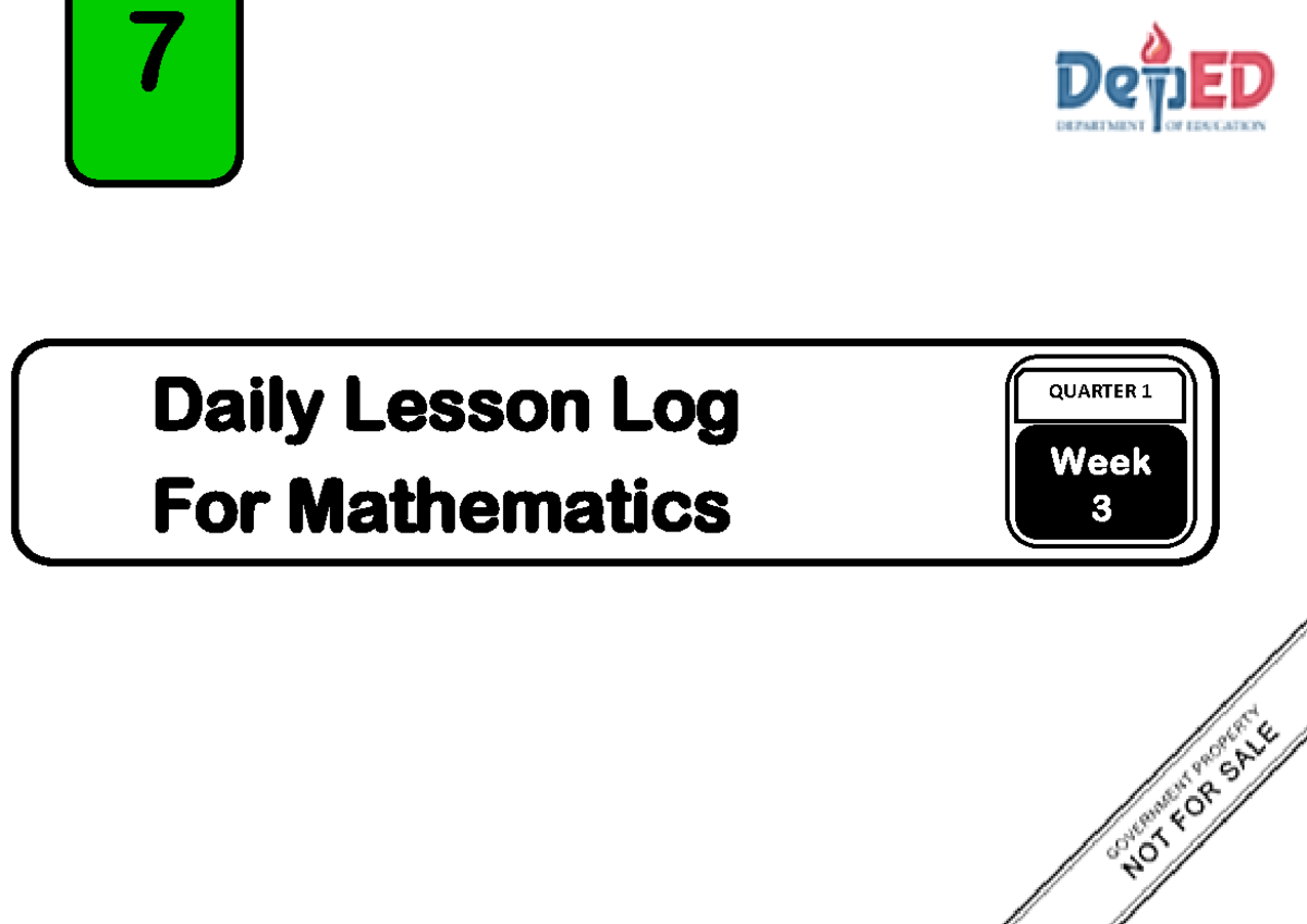 DLL Grade 7 MATH Q1 Week 3: Angles and Polygons Lesson Log - Studocu