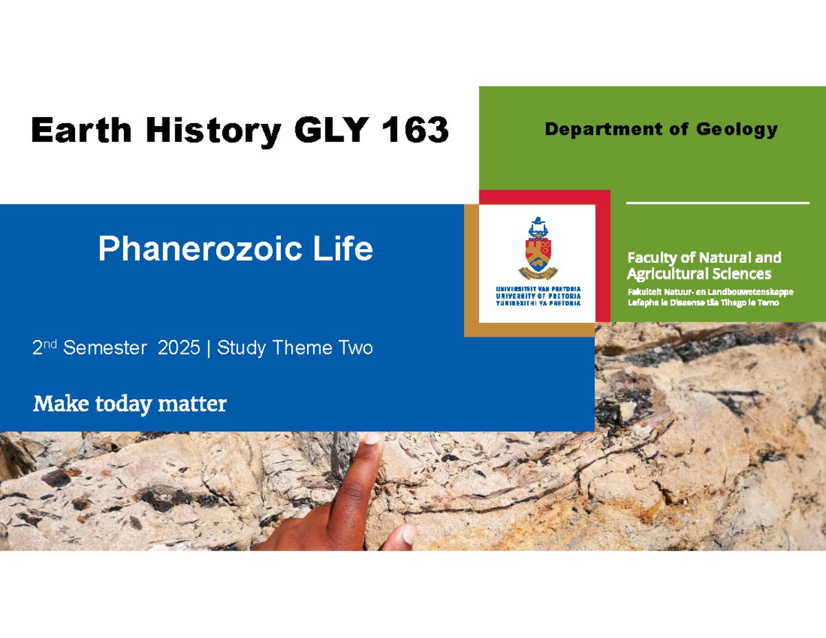 Earth History GLY 163: Phanerozoic Life Study Guide 2025 - Studocu