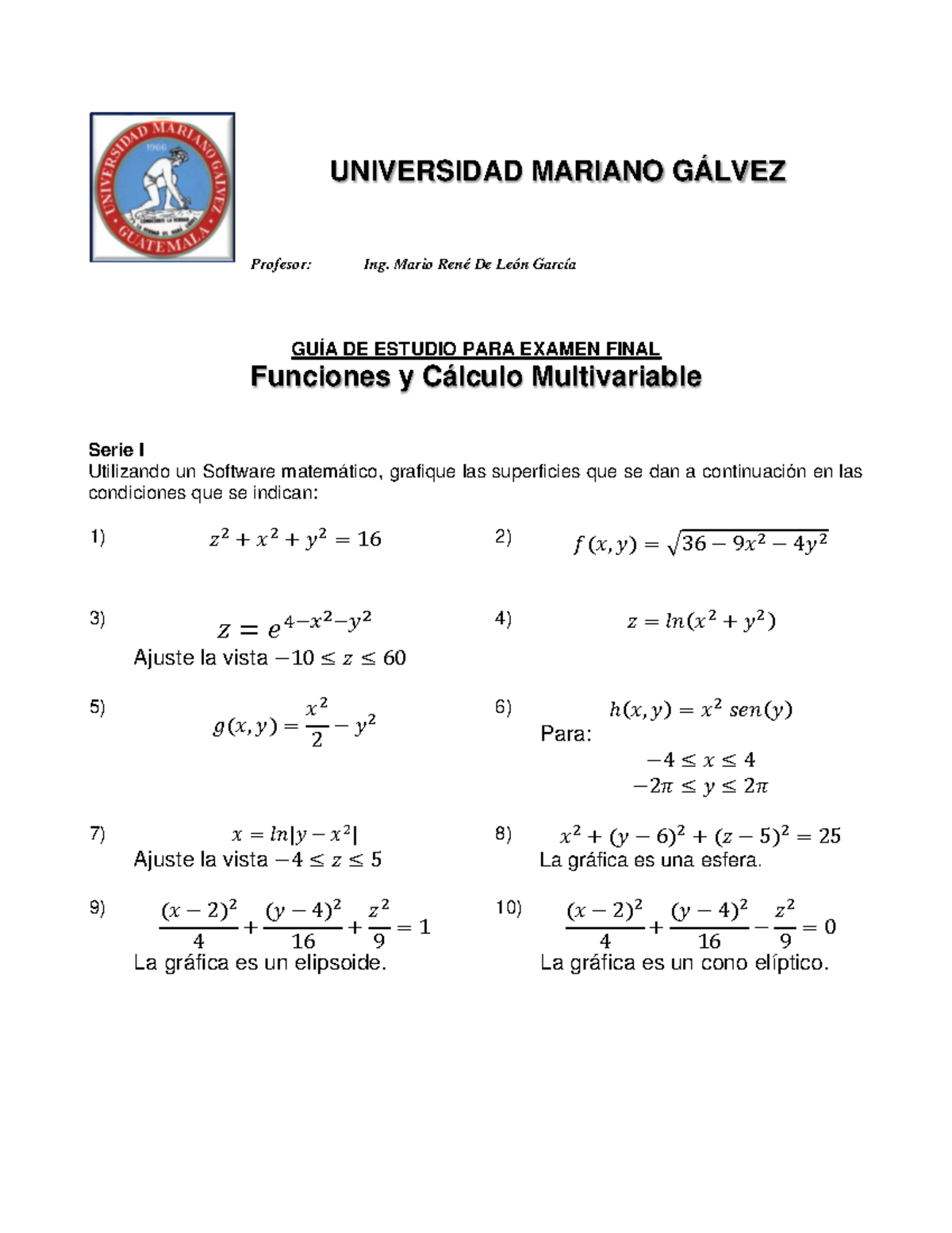 UMG-Guia Estudio-03Final-Calculo Multivariable - UNIVERSIDAD MARIANO ...