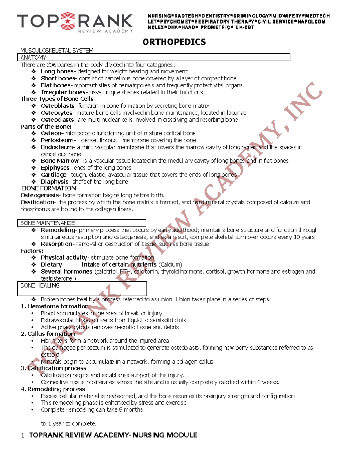 MS- Ortho: Comprehensive Overview of the Musculoskeletal System - Studocu