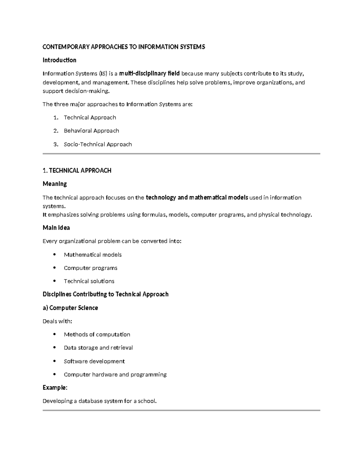Contemporary Approaches to Information Systems: A Comprehensive ...