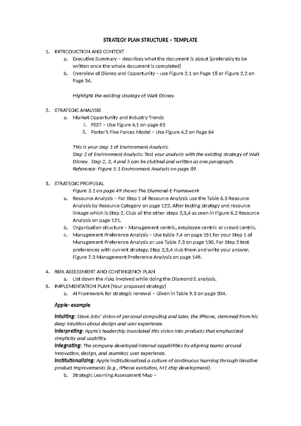Strategy Plan Structure - STRATEGY PLAN STRUCTURE – TEMPLATE 1 ...