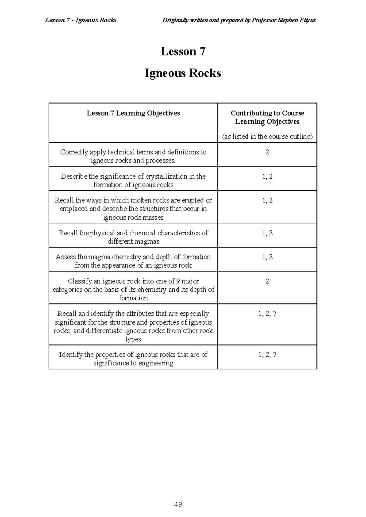 Lesson 7 Igneous Rocks Composition Classification And