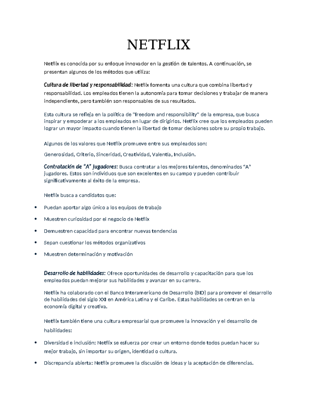 Netflix a¿nat - NETFLIX Netflix es conocida por su enfoque innovador en ...