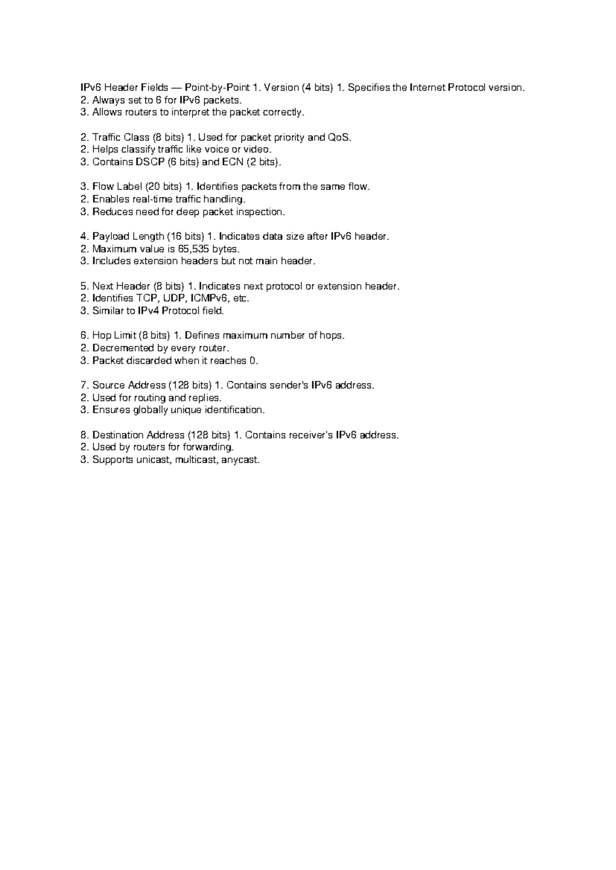IPv6 Header Fields Overview: Key Components Explained - Studocu