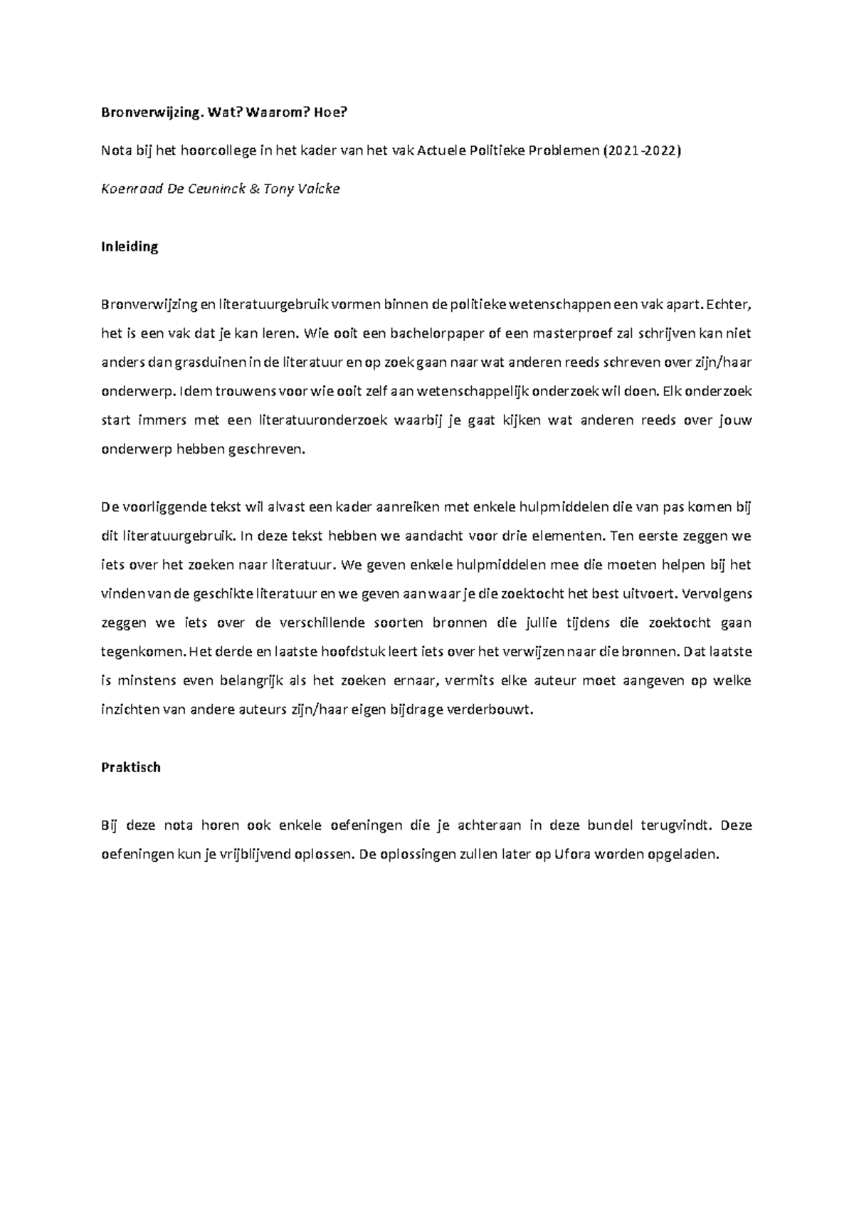 APP Nota Bronverwijzing 2022 - kopie - Bronverwijzing. Wat? Waarom? Hoe ...