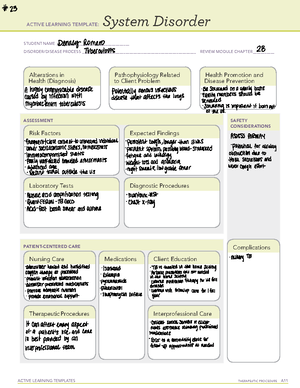 Ventricular Dysrhythmias System Disorder - ACTIVE LEARNING TEMPLATES ...