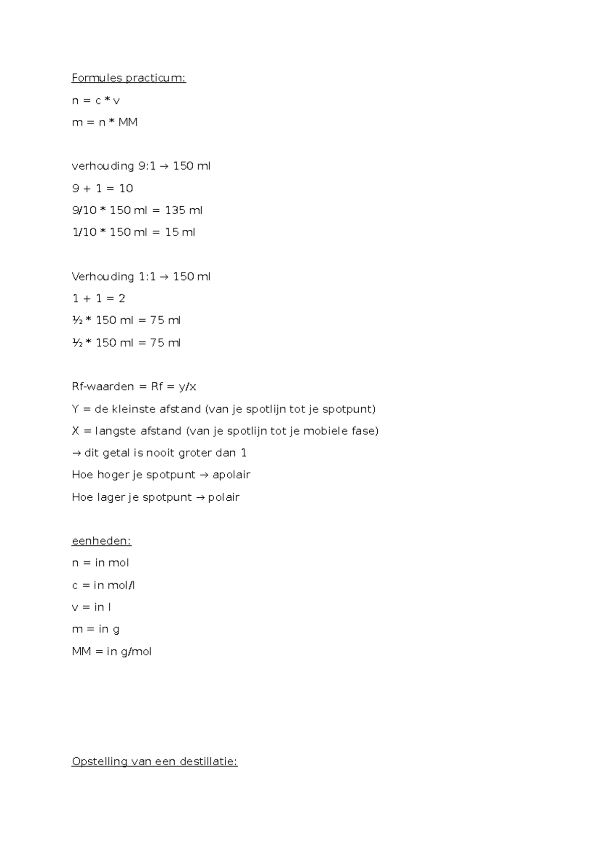 Formules Practicum: Basisformules en Verhoudingen voor Chemisch ...