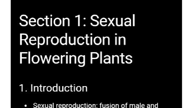 Bio Class 12: Chapter 2 Notes on Reproduction in Plants & Humans - Studocu