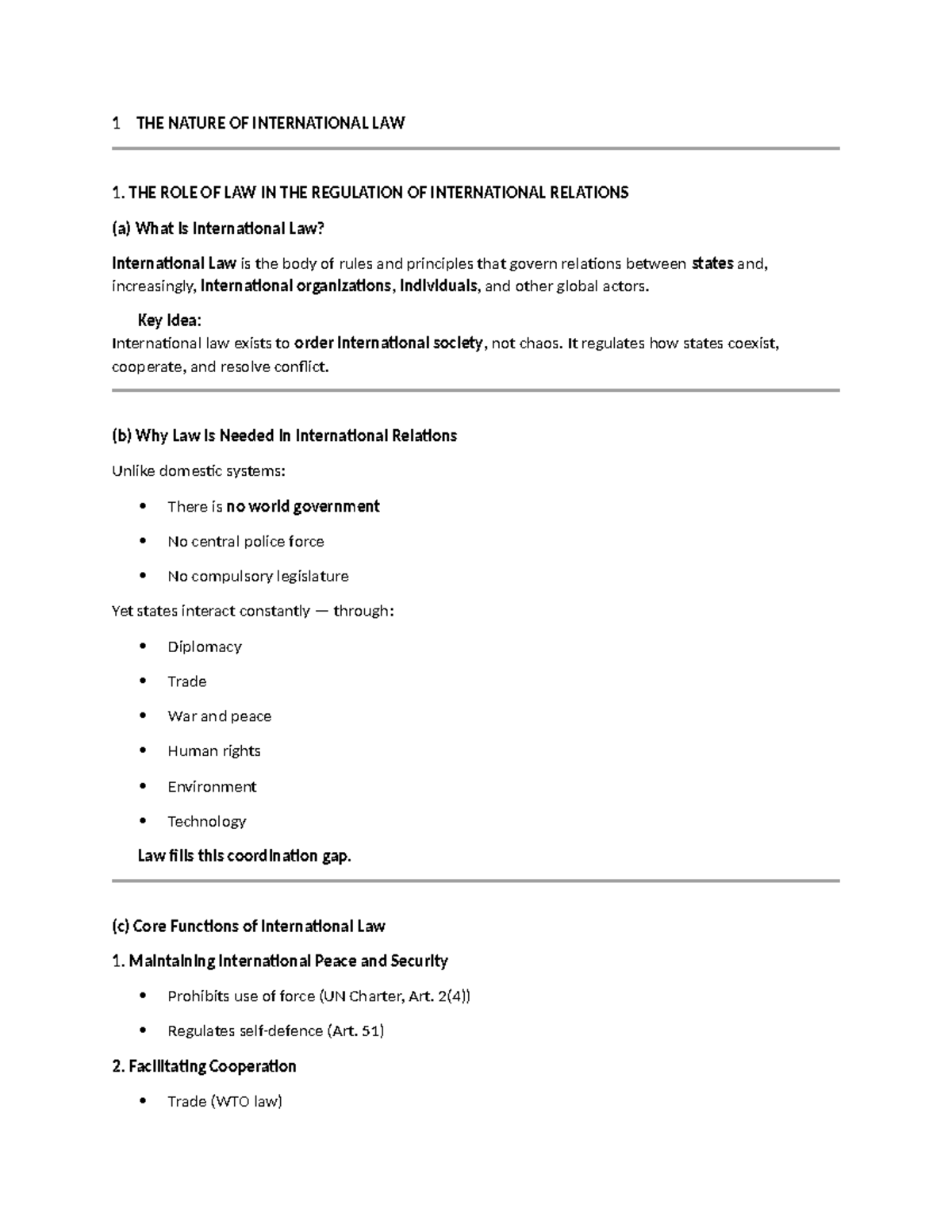 International Law Overview: Key Concepts and Case Summaries (PIL 101 ...